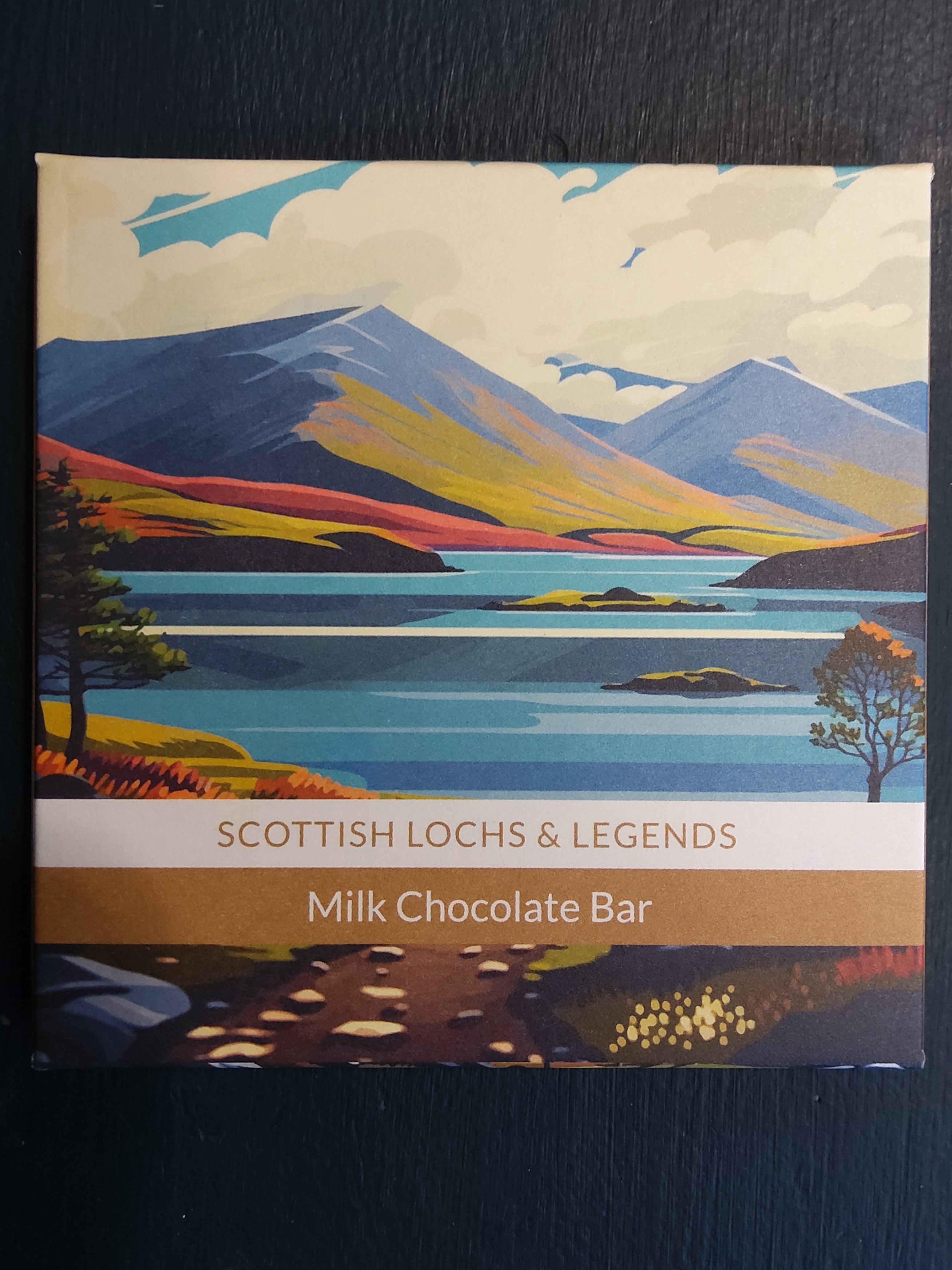 Coco Pzazz Milk Chocolate Bar - Scottish Lochs & Legends – Flux